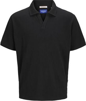 Jack & Jones Joracapulco Texture Polo SS pour Homme, Noir, M