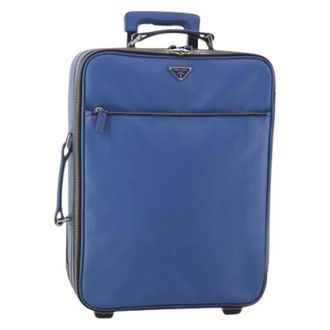 Prada Pre-owned Saffiano Leder Weekender - - Pre-owned - Damen - Blau - ONE SIZE