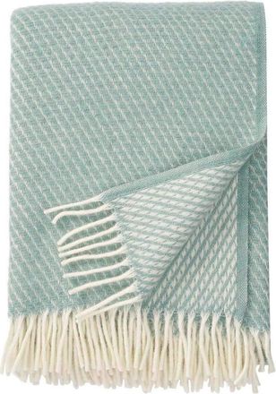 Klippan Creme-hell rauchblaue Wolldecke