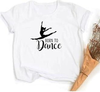 Keephen Femmes Danse T-Shirt Dr&ocirc;le Danse Amoureux Col Ras du Cou T-Shirt Danse Danseur Impression 3D Manches Courtes Tee Casual Col Rond Tops