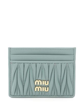 Miu Miu porte-cartes en cuir (années 2020) - Vert