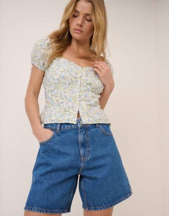 Nobody's Child Bailey - Bermuda long en coton - Bleu moyen