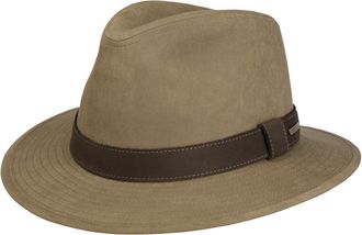 Stetson Waxed Traveller Stoffhut Ledergarnitur Herren Sommer Winter Hellbeige XXL (62-63 cm)