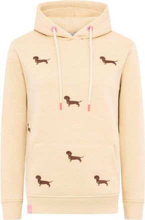 Zwillingsherz Hoodie Dackel all over gestickte Dackel auf Vorderteil, Kapuze, Tasche, Rippb&uuml;ndchen