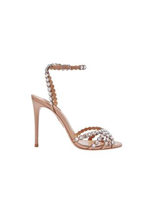 Aquazzura Tequila 105 Crystal Embellished Sandals Size 38.5