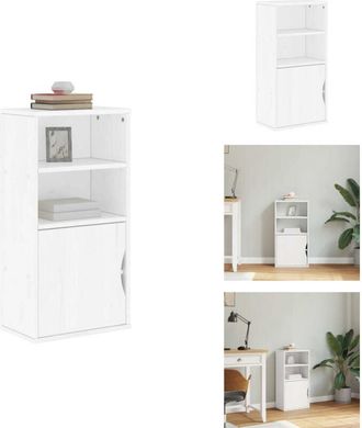 vidaXL Beistellschrank odda Weiß 40x24x79 cm Massivholz Kiefer - Beistellschrank - Beistellschränke - Schrank - Sideboard