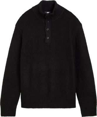 Paige Kotoni Pullover mit Kn&ouml;pfen - Schwarz