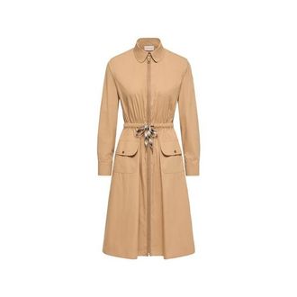 Moncler Robe chemise ajust&eacute;e &agrave; cordons en coton m&eacute;lang&eacute;