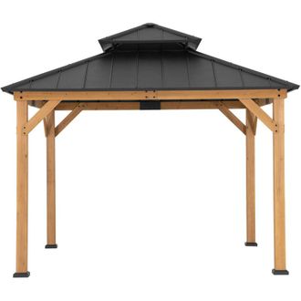 Sunjoy Direct Tonnelle en c&egrave;dre KAPS - 330cm x 330cm, anthracite