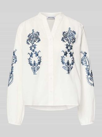 More & More Regular Fit Bluse mit floralem Stitching Modell Februar