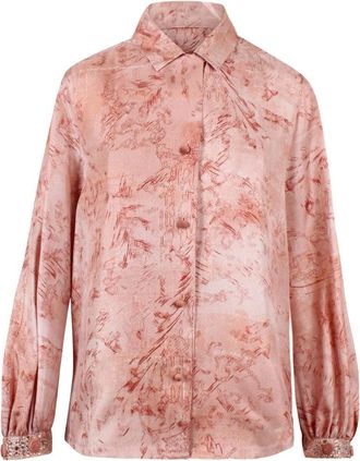 Max Mara Femme, Blouses et Chemises, Rose, Taille: 36 FR Chemise en soie imprim&eacute;e