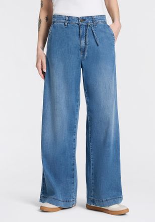 MAC Broeken Weite Jeans MAC WENDY, Damen, Gr. 34, L&auml;nge 30, venice beach wash, Denim/Jeans, Obermaterial: 98% Baumwolle, 2% Elasthan, bequem lang, Jeans, mit Deni