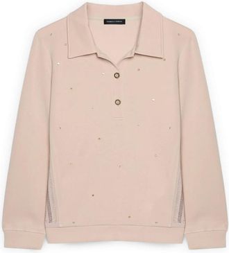 Fiorella Rubino Femme, Sweatshirts et sweats &agrave; capuche, Rose, Taille: 38 FR SweaT-shirt polo avec appliqu&eacute;s lumineux