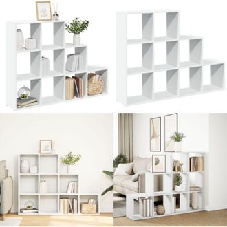 vidaXL Raumteiler-B&uuml;cherregal 3 Stufen Wei&szlig; 137,5x29x103,5 cm - Vidaxl