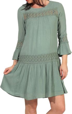 Only Damen Viskose Kleid ONLTyra Knielang 15142157 Chinois Green 36