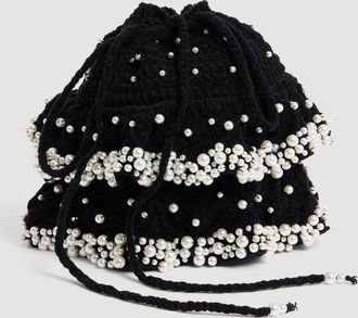 Sandro Stricktasche mit Perlen