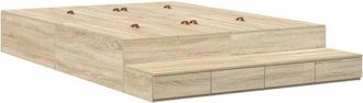 vidaXL Bett mit Stauraum mit Tür Sonoma Eiche 236,5 x 160 x 31,5 cm Vidaxl