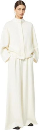 Max Mara Femme, Vestes, Blanc, Taille: 40 FR Gilet cardigan boxy en laine