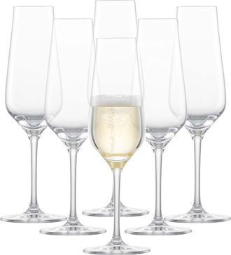 Schott Zwiesel Sektkelch Fine (6er-Set), stilvolle Champagner Gl&auml;ser mit Moussierpunkt, sp&uuml;lmaschinenfeste Tritan-Kristallgl&auml;ser, Made in Germany (Art.-Nr. 113761)