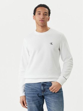 Calvin Klein Jeans Sweatshirt Embroidered Logo J30J314536 Wei&szlig; Regular Fit