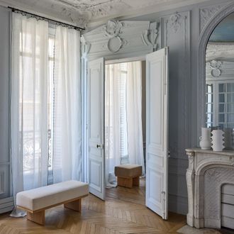 Madura Voilage Panneau Shadow Blanc pur et bourdon noir - BLANC