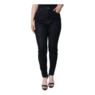 Dolce & Gabbana Schwarze High Waist Skinny Denim Jeans - - Jeans - Damen - Schwarzk - XS