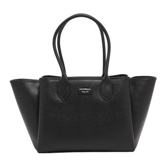Emporio Armani Gro&szlig;e Shopper-Tasche mit Palmellato-Finish - - Bags - Damen - Schwarzk - ONE SIZE