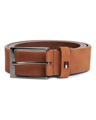 Tommy Hilfiger Nubuklederg&uuml;rtel mit Logo-Pin in