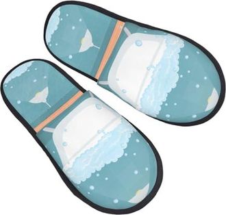 Generic Pantoufles De Voyage Baignoire Avec Bulles De Savon Antid&eacute;rapant Pantoufles En Coton Lavables Hiver Chausson Pour Camping Chambre Spa M