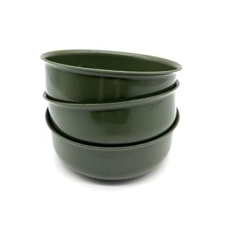 Kimmel 3 Stück Schüssel Schale im Set 750 ml Inhalt für Müsli, Suppe oder Salat, Kunststoffschüssel, Mehrweggeschirr, Farbe oliv