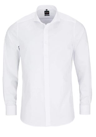 Olymp Level Five body fit Hemd Langarm Haifisch Kragen Stretch wei&szlig; - 45