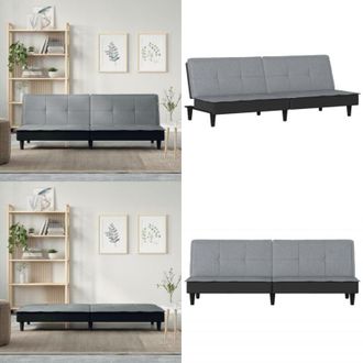 vidaXL Schlafsofa Hellgrau Stoff - Schlafsofa - Sofa Bett - Gästebett - Wohnraum Möbel - Polstersitzmöbel - Home & Living