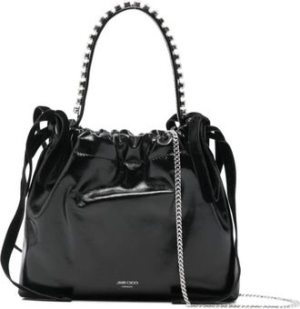 Jimmy Choo London Femme, Sacs, Noir, Taille: ONE Size Drawstring Mini Top Handle