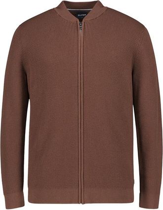 Olymp Herren Pullover braun Baumwolle unifarben