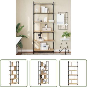 vidaXL vidaXL B&uuml;cherregal Sonoma-Eiche - B&uuml;cherregal 6 B&ouml;den Sonoma-Eiche 76x32x192 cm Holzwerkstoff