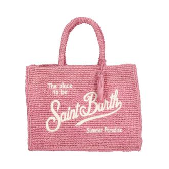 Saint Barth Femme, Sacs, Rose, Taille: ONE Size Colette Raffia Handbag