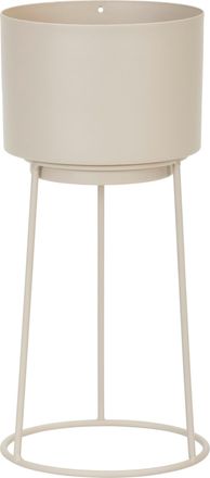 Ambia Home Pflanzentopf, Grau, Metall, Uni, rund, 30 cm, Dekoration, Blumen & Zubehör, Übertöpfe