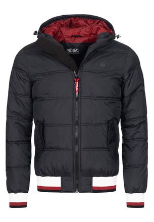 Indicode Herren Bacon Steppjacke in Daunenjacken-Optik | Winterjacke &Uuml;bergangsjacke Black, L