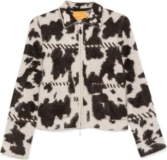 Guest In Residence Cow-print Whipstitch-trim Jacket