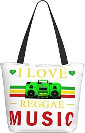 AOOEDM Love Reggae Music Ladies Shopping Bag 13x11x7in.Le cadeau parfait pour la Saint-Valentin.Cest de la Saint-Valentin pour maman, fille, &eacute;pouse, etc