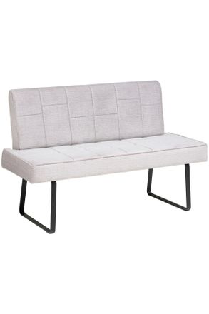 MID.YOU Mid.you Sitzbank, Hellgrau, Metall, Textil, 3-Sitzer, 140x88x62 cm, Esszimmer, B&auml;nke, Sitzb&auml;nke