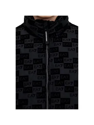 Emporio Armani Allover Logo Bomber Jacket - Black