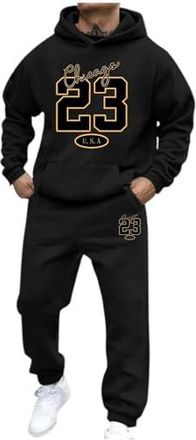 Generic Sweat a Capuche Homme Hooded Sweatshirt Ensemble Hoodie Sport pour Homme et Femme avec Impression Lettre, Manches Longues pour Automne et Hiver