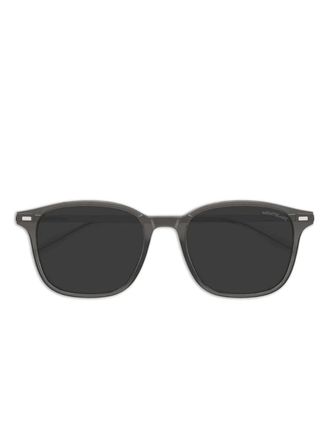 Montblanc lunettes de soleil &agrave; monture carr&eacute;e - Gris