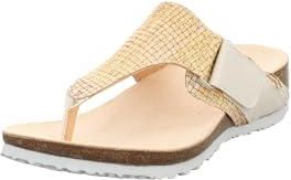 Think Damen JULIA chromfrei gegerbte nachhaltige Pantolette, SAND/KOMBI 9050