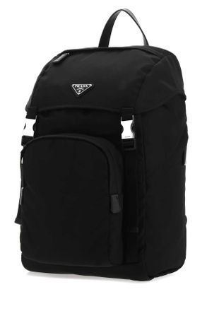Prada Mens Black Re-Nylon Backpack Nero Poliammidericiclata-Vitello Zaini