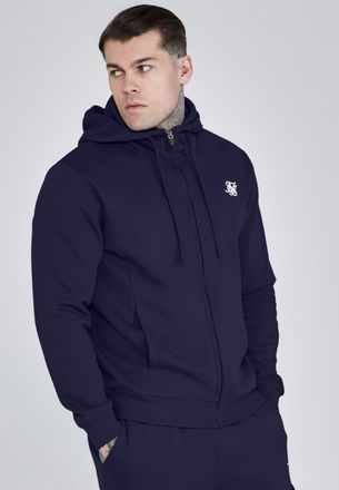 Siksilk Herren Navy Essentials Full-Zip-Hoodie XXL