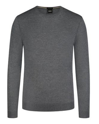 HUGO BOSS Leichter Pullover aus Schurwolle mit Rundhalsausschnitt in