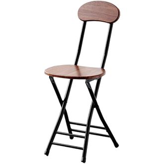 Generic Klappstuhl Camping Verst&auml;rkter Metallrahmen Holzsitz Klappstuhl bis 130 kg klapphocker faltbar regiestuhl f&uuml;r K&uuml;che, Balkon und B&uuml;ro Grau(Brown)