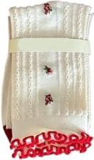 Generico Chaussettes mi-mollet avec d&eacute;tail noeud, chaussettes printani&egrave;res en coton pour femme 2 paires, Color22, Taille Unique